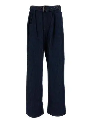 Dries Van Noten Wide-leg Belted Jeans - Blue