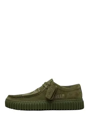 Clarks X Pleasures Torhill Low Suede Sneakers - Green