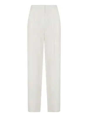 Elisabetta Franchi High-waisted Straight Leg Trousers - White