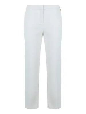 Elisabetta Franchi Crepe Pull-on Pants With Elastic Waist - Ivory