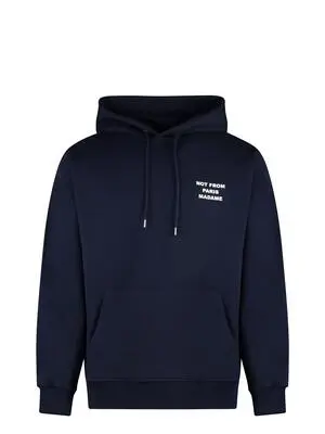 Drole De Monsieur Slogan Hooded Sweatshirt - Blue