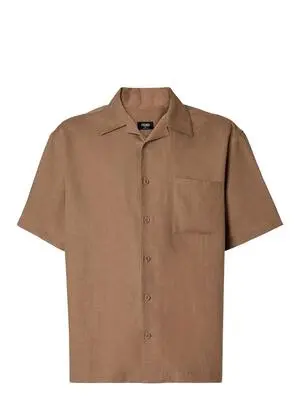Fendi Solid Linen Shirt - Gianduia