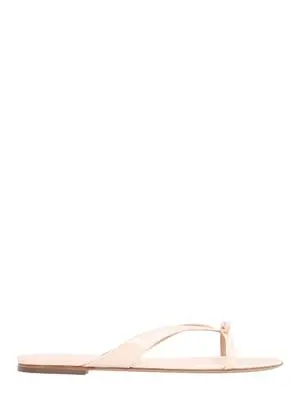FERRAGAMO Mini Bow Leather Flip-flops - Pink