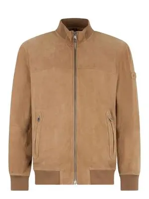 Peuterey Suede Zip-up Bomber Jacket - Beige