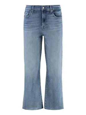 7 For All Mankind Alexa Cropped Jeans With Frayed Hem - Denim