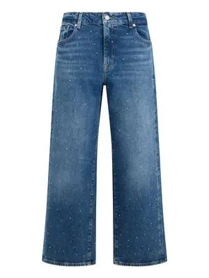 7 For All Mankind High-waist Wide-leg Jeans With Embellishments - Blue