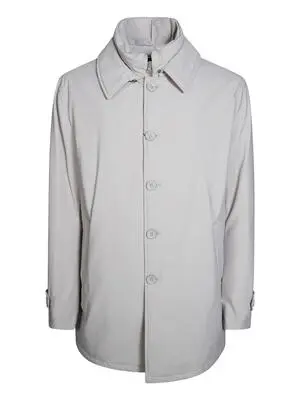 Herno Rain Jacket With Stand Collar And Button Details - Beige