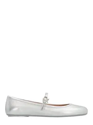 GIANVITO ROSSI GIANVITO ROSSI Carla Metallic Leather Ballet Flats Silver