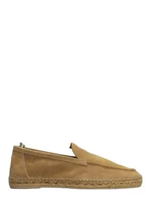 CastaÑer Leather Espadrille Flats With Braided Raffia Sole - Marrone