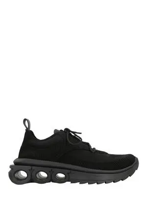 FERRAGAMO Nima Mini Leather Running Sneaker - Black