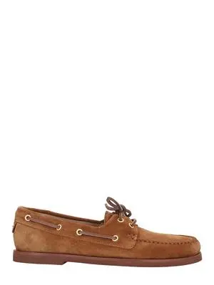 GIANVITO ROSSI Soft Suede Boat Shoes - Brown