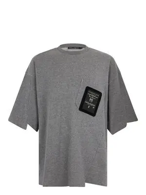 Dolce & Gabbana Oversized Cotton T-shirt With Patch Pocket - Heather Grey
