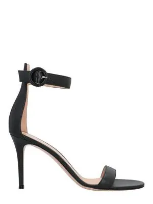 GIANVITO ROSSI Portofino Leather Stiletto Sandals - Black