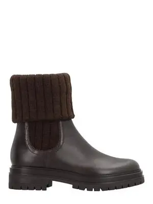 GIANVITO ROSSI Tenney Leather Chelsea Boots - Brown