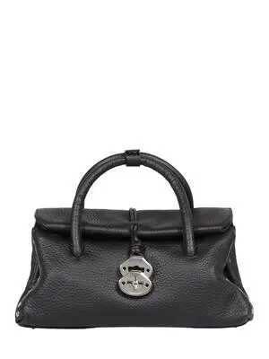ZANELLATO Centauro S Grainy Leather Dotta Handbag - Black