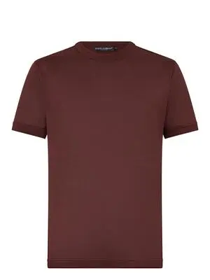 Dolce & Gabbana Dolce & Gabbana Men's Essential Silk T-shirt With Short Sleeves And Round Neck Red