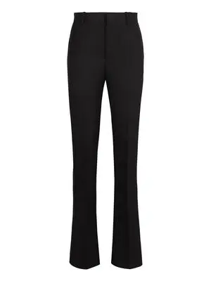 Bottega Veneta Wool Flared Trousers With Back Welt Pocket - Black