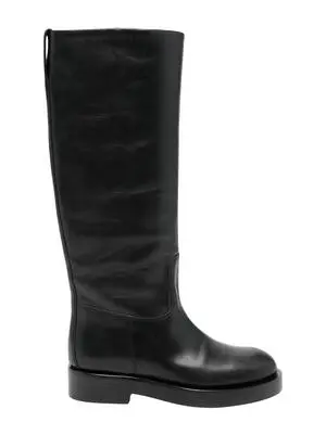 PARIS TEXAS PARIS TEXAS Nappa Leather Flat Ankle Boots With Pull Tab And 20mm Heel