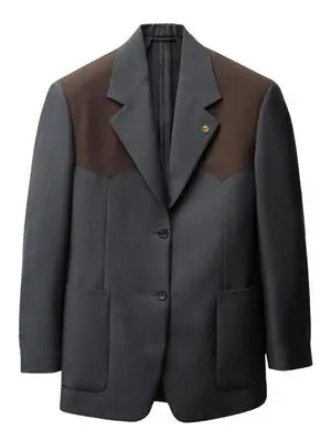 Versace Tailored Blazer With Notch Lapels - Grey