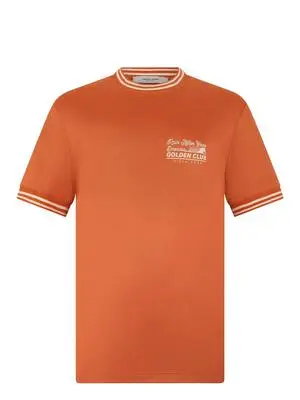 GOLDEN GOOSE Short Sleeve Piqué T-shirt Comfortable Fit - Orange