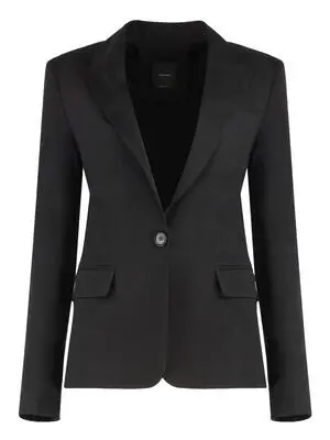 Pinko Single-breasted Blazer With Peak Lapel And Cutout Detail - Black