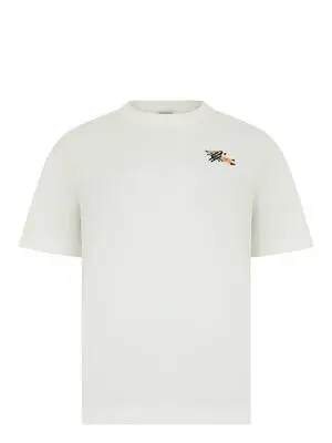 Burberry Embroidered Logo Cotton T-shirt - White