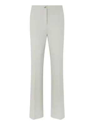 Pinko Viscose Blend Flare Trousers With Button Detail - Grey