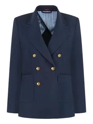 GUCCI GUCCI Cotton Double-Breasted Blazer With Notched Lapel And Back Slit