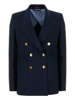 GUCCI GUCCI Cotton Double-Breasted Blazer With Notched Lapel And Back Slit