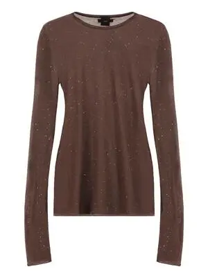 Pinko Long Sleeve Sequin Top - Brown