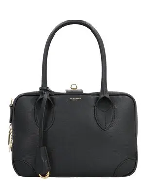 GOLDEN GOOSE Vita Mini Leather Handbag With Turn-lock Closure - Black