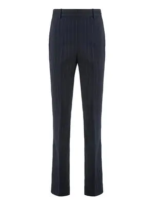 PINKO PINKO Chalk-Striped Wool-Blend Straight-Leg Trousers