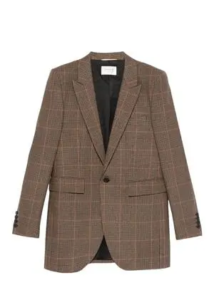 SAINT LAURENT SAINT LAURENT Checked Single-Breasted Blazer
