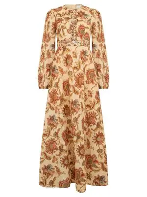 Zimmermann Long Sleeve Floral Print Maxi Dress - Multicolor