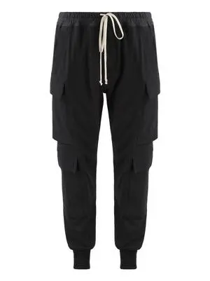 Rick Owens Multi-pocket Drawstring Cargo Jogger Pants - Black