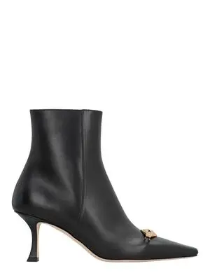 JIMMY CHOO JIMMY CHOO Pointed Toe Leather Ankle Boots With Side Zip