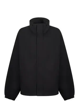 Gucci High Collar Cotton Raincoat With Wide Sleeves - Black
