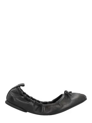 Hogan HOGAN H684 Leather Ballet Flats With Bow Detailing Black
