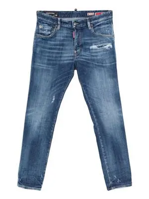 Dsquared2 Distressed Slim-fit Jeans - Navy