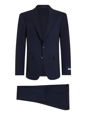 Canali 100% Wool Suit Jacket And Trousers - Blue