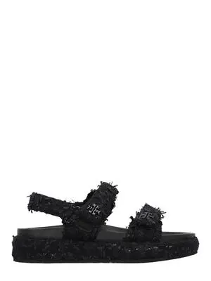Tory Burch TORY BURCH Structured Tweed Lace Kira Sports Sandals Black