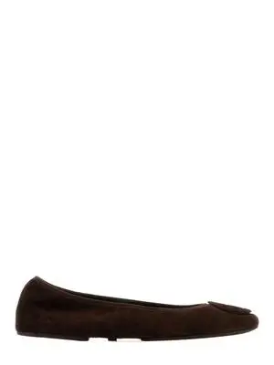 TORY BURCH Tory Burch Tapered Suede Ballerina Flats
