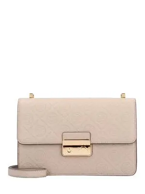 Tory Burch T Monogram Leather Mini Shoulder Handbag - Grey