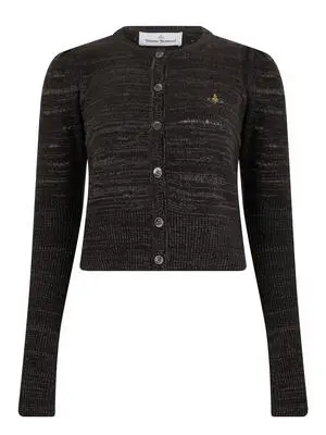 VIVIENNE WESTWOOD Embroidered Logo Cardigan - Brown