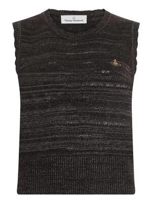 VIVIENNE WESTWOOD Sleeveless Embroidered Logo Knit Sweater - Multicolor