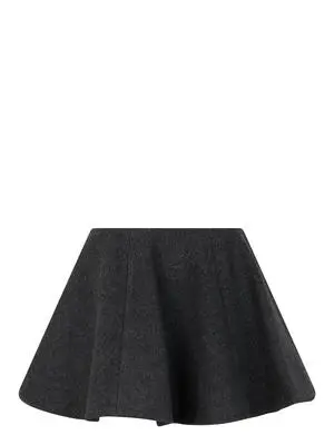 GANNI Wool & Cashmere Flared Skirt - Heather Grey