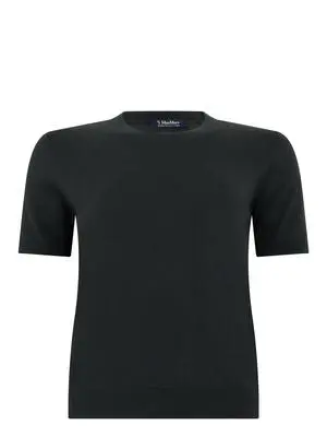 Max Mara Short Sleeve Silk-cotton T-shirt - Black