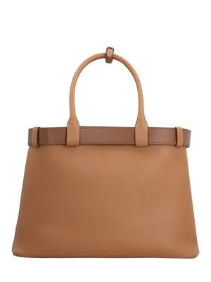 PRADA PRADA Buckle Pebbled Calfskin Leather Handbag With Removable Strap