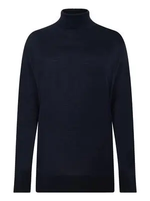 Max Mara Sculpted High-neck Virgin Wool Sweater - Blue