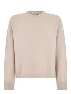 Max Mara Cashmere Blend Crewneck Sweater - Beige